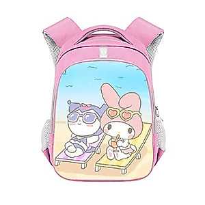 Cartoon Cute Backpack Ku-ro-mi My-Melody Cinn-amo-roll Cosplay Schoolbag Kawaii Student School Bag for Girls Birthday Gifts pink 24