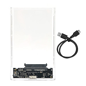 01 Transparent SSD Enclosure, Computer Accessories Plug and Play Transparent SSD Case for Hard Drive for Laptop SSD Solid State Drive