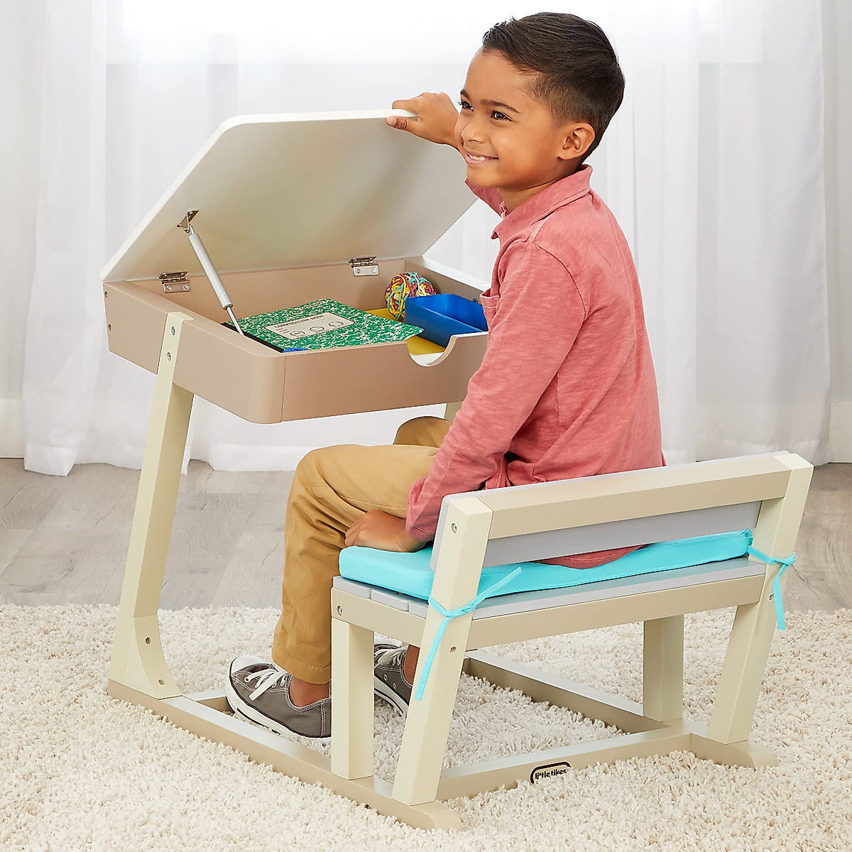 Little Tikes Great Ideas Desk, Wooden Desk for Kids Ages 3-8
