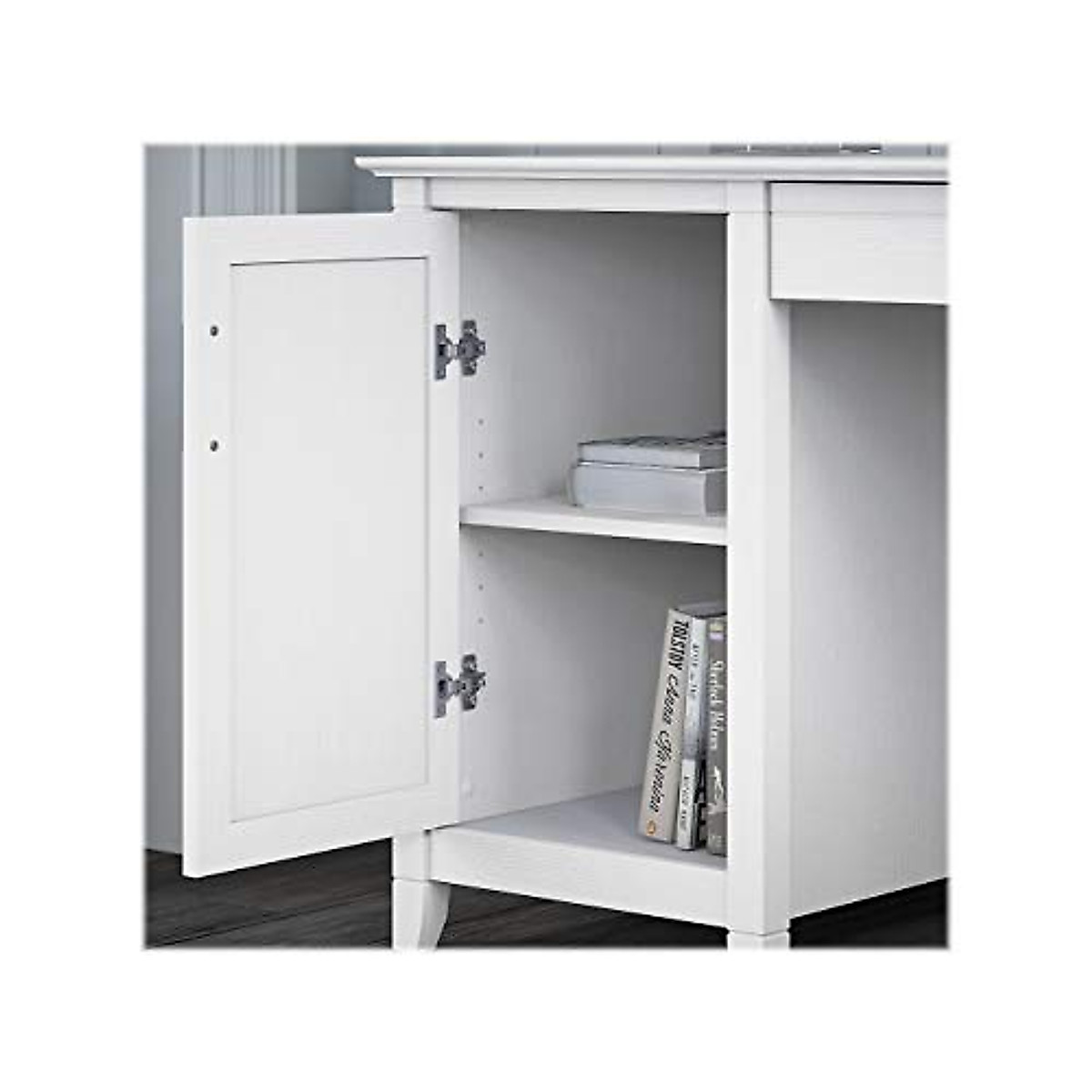Bush Furniture Key West Computer Desk with Storage and 2 Drawer Mobile File Cabinet, 54W, Pure White Oak