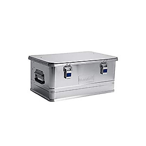 Hünersdorff 452150 Aluminium Box Professional 48 Litres Waterproof with Rubber Seal Lightweight Stable Folding Handles Preparation for Locks Silver