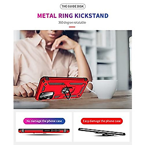 SunRemex for Samsung Galaxy A03S Case with Tempered Glass Screen Protector, Samsung A03S Case Kickstand [Military Grade] 16ft.Drop Tested Protective Cover for Samsung Galaxy A03S (A03S_Red)