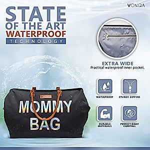 VONQA Mommy Bag for Hospital, Labor and Delivery - Extra Large Diaper Tote Bag for Maternity, Pregnancy and Overnight Essentials for Mom - Women Travel Weekender Bag with Baby Organizer & Toiletry Bag