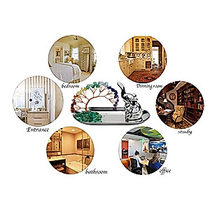 Carselage Elephant Ring Holder for Jewelry, Elephant Gifts for Women, Chakra Crystal Tree Ring Dish Earrings Box Organizer Trinket Tray, Living Room Bathroom Home Decoration, Mothers Day Mom Gifts