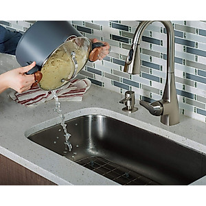 Gotham Steel 5 Quart Stock Multipurpose Pasta Pot with Strainer Lid & Twist and Lock Handles, Nonstick Ceramic Surface Makes for Effortless Cleanup with Tempered Glass Lid, Dishwasher Safe, Graphite