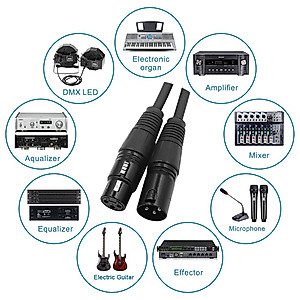 traderplus 2 Pack 6 ft XLR Male to Female Microphone Cable
