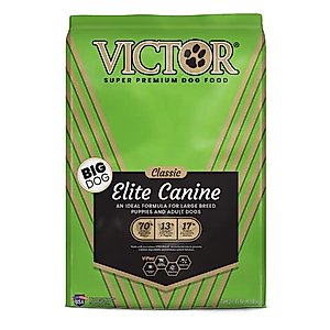 Victor Super Premium Dog Food – Elite Canine Dry Dog Food – 25% Protein, Gluten Free - for Large Breed Dogs & Puppies, 15lbs