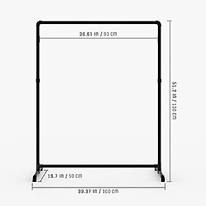 pamo Industrial Design garment rack - LAS LOW - freestanding Coat Rack for Walk-In Wardrobe Wall I Clothes Rack Made of Black Sturdy Pipes freestanding from Water Pipes