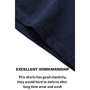 czzstance Mens Shorts Casual Cotton Athletic Shorts Drawstring Workout Running Shorts with Pockets Navy