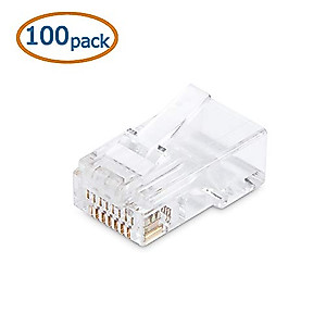Cable Matters 100 Pack Cat 6 / Cat6 RJ45 Modular Plugs for Solid or Stranded UTP Cable / RJ45 Plugs