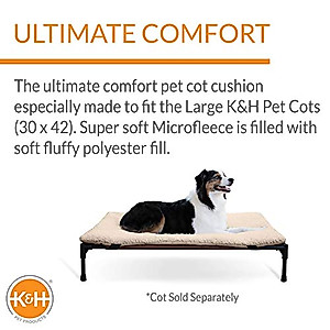 K&H Pet Products Original Pet Cot Microfleece Pad - Tan, Large 30 X 42 Inches