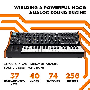 MOOG Subsequent 37 Paraphonic Analog Synthesizer and MIDI Keyboard with 37 Semi Weighted Keys, Headphone Amp, 256 Presets, Screen and Software Editor