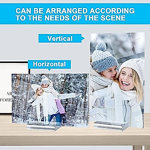 JUOIFIP 8X10 Clear Acrylic Picture Frames, Magnetic Picture Frames with Gift Box Package, Double Sided Acrylic Photo Frames Desktop Display with Support Stand, Pack of 1（Bonus 1 Pack Stand）
