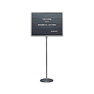 Quartet Adjustable Single Pedestal Letter Boards, 2 x 1.5 Feet, Magnetic, Black (7921M)
