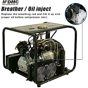 HPDMC High Pressure Air Compressor 110V - 2.2KW / 3HP - 2.1CFM @ 4500psi PCP Paintball Fill Station & Charging System, an Oil Water Separator for Free