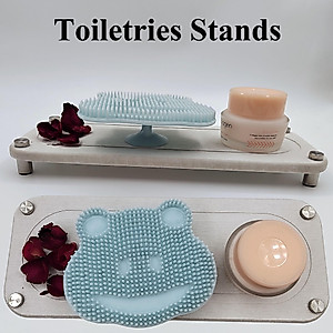 2 Pack Fast Drying Sink Caddy,Instant Dry Sink Organizer,Diatomaceous Earth Tray,Water Absorbing Stone Quick Dry Pad Kitchen Bathroom Soon Neat Absorbent Drying Soap Holder Rack Saddle (Grey-White)