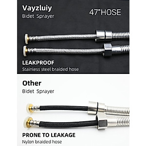 Vayzluiy Handheld Toilet Bidet Sprayer for Toilet-Adjustable Water Pressure Control with Bidet Hose for Feminine Wash, Stainless Steel Brushed Nickel Cloth Diaper for Baby Wash (Stainless Steel, 1)