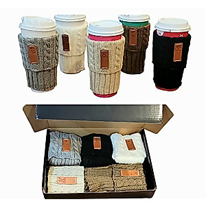 Reusable coffee Cozy sleeves in gift box, ANTI-SLIP coffee warmer, tea cozy for cups, cozy coffee for travel cups, travel cup sleeves, 2, 3 or 5 units (set #3)