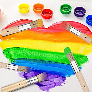 COCODE Wooden Stencil Brush (Set of 3), Natural Bristle Brushes Perfect for Acrylic Painting, Oil Painting, Watercolor Painting, Stencil Project, Card Making and DIY Art Crafts