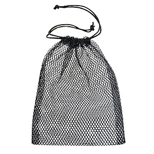 Bxian 6PCS 6x8inch Black Nylon Drawstring Mesh Bag Small Travel Organiser Laundry Bag for Carrying Sports Equipment and Ball and Clothes