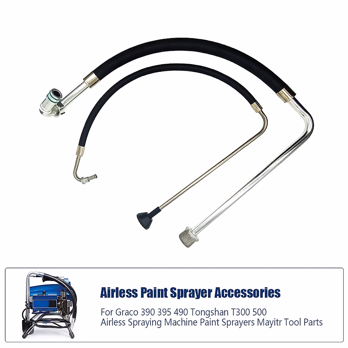 SIDMILE Stainless Steel Suction Tube and Reflux Line Airless Paint Sprayer Accessories for Graco 390 395 490 495 595 Airless Spraying Machine Paint Sprayers Tool Parts Fit for Tongshan T300 500