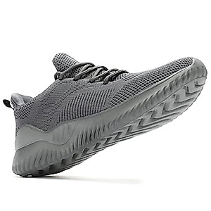 Kapsen Men's Non Slip Running Shoes Ultra Light Breathable Casual Walking Shoes Fashion Sneakers Mesh Workout Sports Shoes Grey