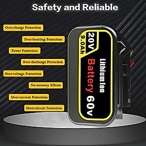 Devrig Replacement for Dewalt 9.0Ah Flexvolt 20V/60V Battery Compatible with Dewalt 20/60 Volt Max Battery DCB606 DCB609 DCB612 DCB204 DCB206