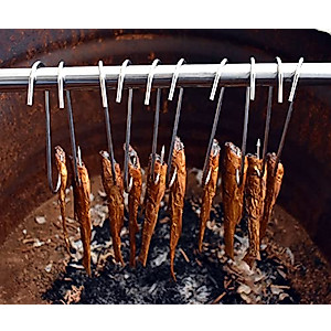 Alele 20p Meat Hooks,Stainless Steel Butcher Hooks Meat Hook Tool for Poultry Processing Smoking Drying Hanging BBQ (fba-Meat Hook 6inch 20pack 4mm)