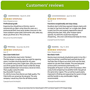 Dexter Russell Oyster Knife (S121PCP) - 2.75" and Dexter Russell Clam Knife (S127PCP) - 3" Sani-Safe Series w/ Oyster Shucking Gloves, 2 Paper Coasters, Ebook Bundle