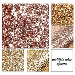 David accessories Chunky Glitter Faux Leather Sheets Metallic Grain Texture Pattern Fabric Crafts 5Pcs 7.7" x 12.9" (20 cm x 33 cm) for DIY Bows Clips Making Materials (Gold Series)
