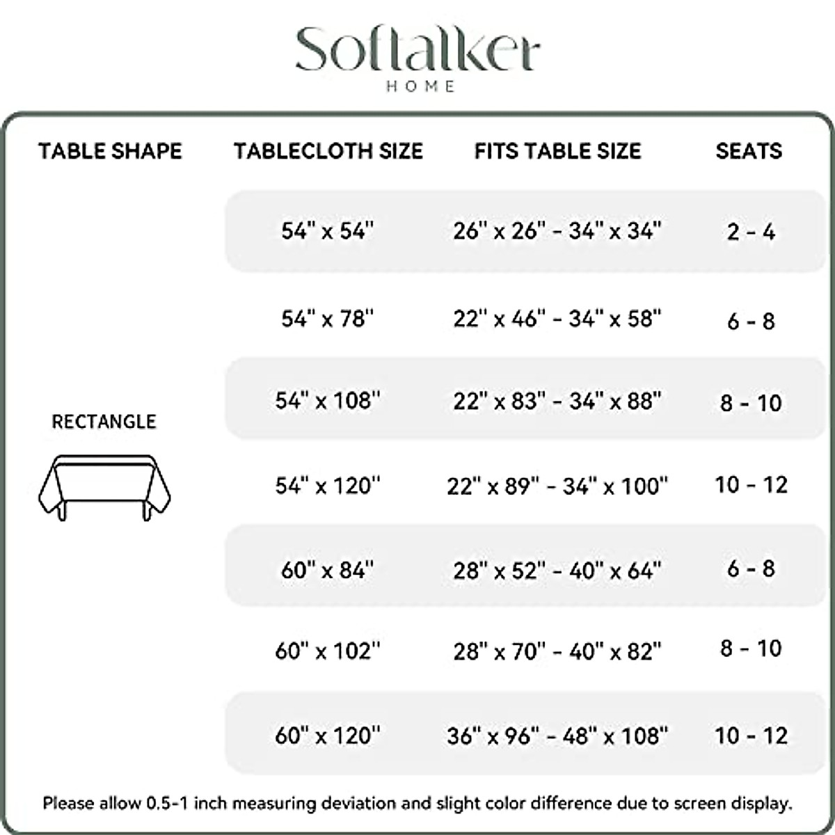 Softalker Gingham Checkered Rectangle Tablecloth - Waterproof Buffalo Plaid Table Cloth Stain Resistant Washable Polyester Table Cover for Holiday/Dining/Party - Black and White, 60 x 84 Inch