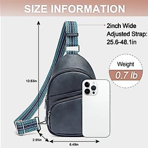 CLUCI Small Sling Bag for Women, Vegan Leather Fanny Pack Crossbody Bags for Women, Chest Bag With Guitar Strap