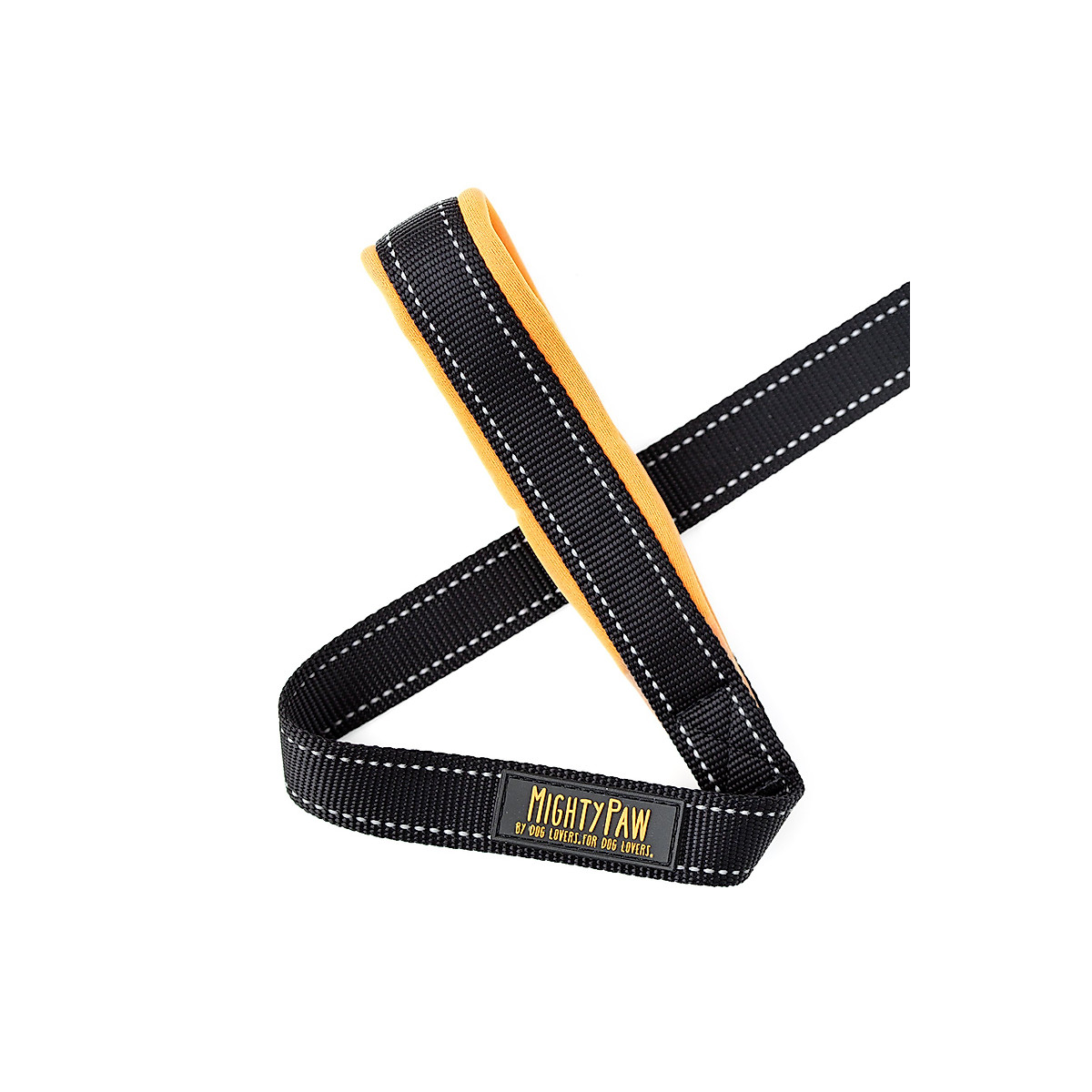 Mighty Paw Dog Leash - Reflective Design with Comfortable Padded Handles - Dog Walking Leash - Unchewable Dog Leash - Dog Leash Comfort Handle - Premium Leash for All Dog Sizes - 6 Feet (Black/Orange)