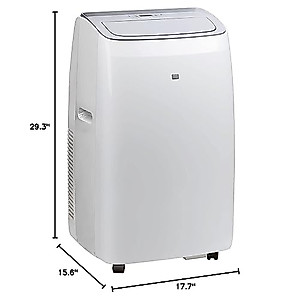 Arctic Wind 2APP14000 14,000 BTU Portable Air Conditioner with Heat Pump, for Rooms Sq.Ft, Remote Control, 24 Hour Timer, Wheels, LED Display, White, Up to 550 Sq. Ft