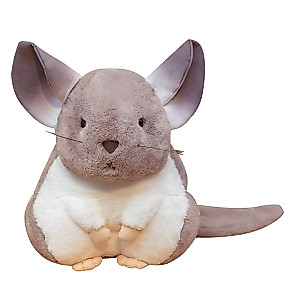 Cute Big Soft Toys Plush Chinchilla Stuffed Animals Toy Pillow Cushion Doll, Chinchilla Plushie Toys Best Birthday Christmas Fiesta Great Gifts for The Children Kids Baby Toys (Gray, 10" /25cm)