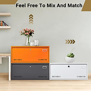 Kaer White Lateral File Cabinet with Lock,2 Drawer Lateral Filing Cabinet,for A4 Legal/Letter Size,Home Office Furniture,Metal Steel