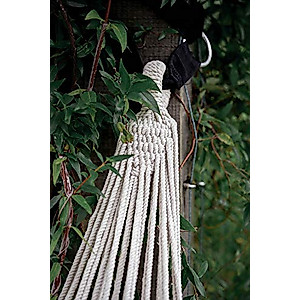 Hiplus Handmade Boho Large Brazilian Macrame Fringe 2 Person Double Deluxe Hammock Swing Net Chair for Beach, Yard, Bedroom, Patio, Porch, Indoor, Outdoor, Wedding Decor 79" Lx 59" W