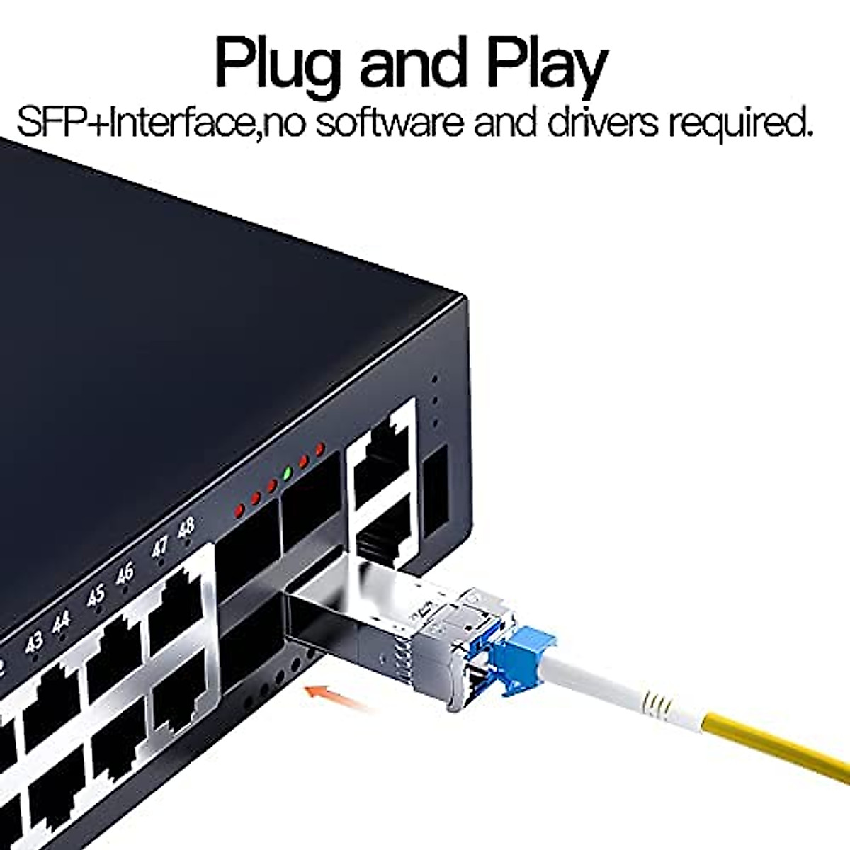 4Pack 10GBase-SR SFP+ Transceiver, SFP Multi-Mode LC Module, 10G 850nm MMF up to 300 Meters, Compatible with Cisco SFP-10G-SR,Meraki MA-SFP-10GB-SR,Ubiquiti UF-MM-10G,Mikrotik,Netgear,D-Link and More