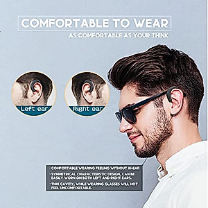 Bone Conduction Headphones Bluetooth Open Ear Headphones Open air Headphones IPX5 Waterproof Headphones (Black)