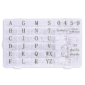 Letter Board Letters, 713 PRE-Cut Characters (3/4 and 1 Inch, White) with Sorting Tray