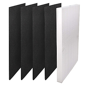 LifeSupplyUSA 2 Pack True HEPA Plus 8 Carbon Replacement Filters Compatible with Winix 115115, Compatible with Plasma Wave WAC5300, WAC5500, WAC6300, 5000, 5000b, 5300, 5500, 6300 & 9000