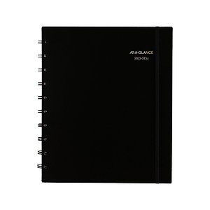 AT-A-GLANCE 2023-2024 Academic Planner, Weekly & Monthly, Quarter-Hourly Appointment Book, 9" x 11", Large, Monthly Tabs, Pocket, Flexible Cover, Move-A-Page, Black (70957E05)