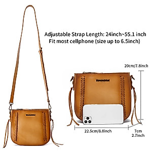Montana West Crossbody Bags for Women Genuine Leather Cell Phone Purse Wallet Shoulder Bag Travel Purse MWG01-9065TN