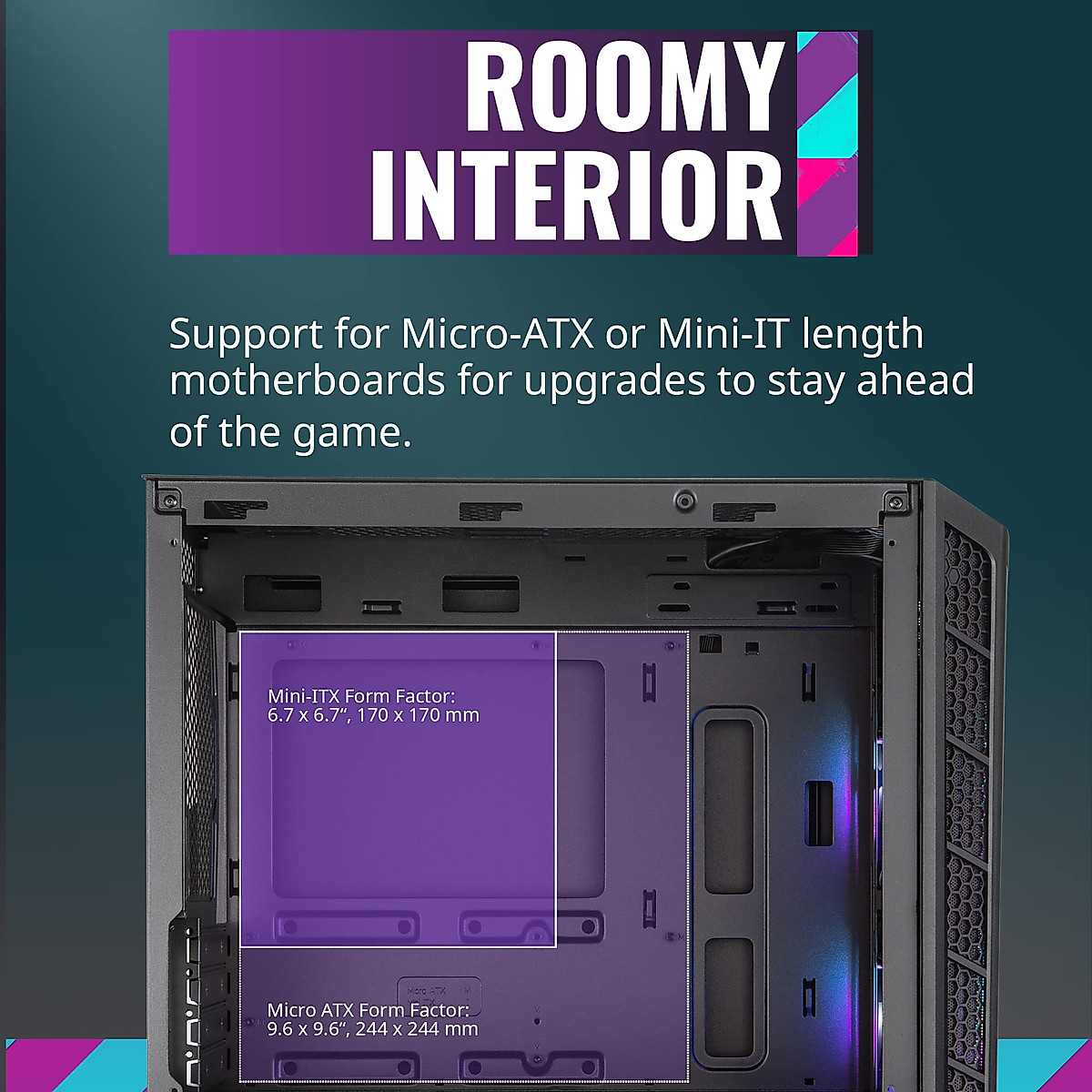 Cooler Master MasterBox MB311L ARGB Airflow Micro-ATX Tower with Dual ARGB Fans, Fine Mesh Front Panel, Mesh Intake Vents, Tempered Glass Side Panel & ARGB Lighting System