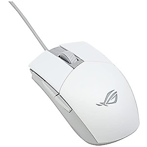 ASUS ROG Strix Impact II Moonlight White Gaming Mouse | Ambidextrous and Lightweight Design, 6200 DPI Optical Sensor, Push-Fit Hot Swappable Switches, Aura Sync RGB Lighting, Minimal Design