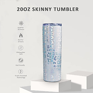 Swig Sip 20oz Skinny Tumblers - Double Wall Stainless Steel Vacuum Insulated Travel Coffee Mug Bridesmaid Gift (Laser Silver)