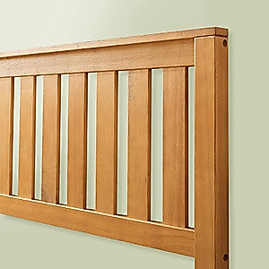 ZINUS Alexia Wood with Wood Headboard Bed Frame with headboard / Solid Wood Foundation with Wood Slat Support / No Box Spring Needed / Easy Assembly, Rustic Pine, King