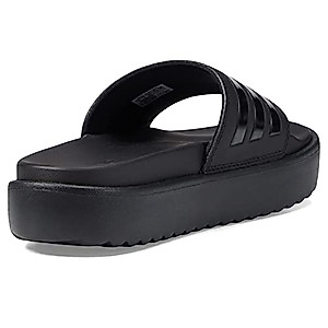 adidas Women's Adilette Platform Slide Sandal, Black/Black/Black, 8
