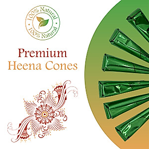 Henna Cones – 6 Pack Ready to Use Henna Color Cones – 100 % Natural Henna Hair Dye – Rich, Intense Brownish-Red Color – Henna Hair Color for Hair Dyeing, Spotting, Art, Tatto – Superior and Long-Lasting – 6 pack
