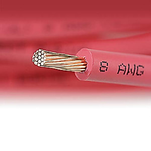 TEMCo 8 AWG/Gauge Solar Cable - Made in The USA 50 Feet Red (Variety of Lengths Available)